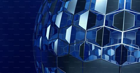 육각형 모양의 반짝이는 파란색 구 사진 Unsplash의 차원 이미지