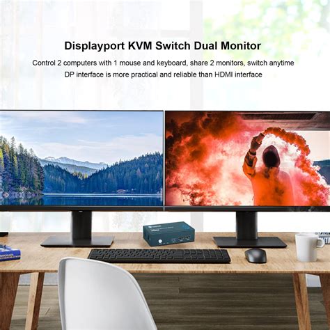 Snapklik Steetek USB Displayport KVM Switch Dual Monitor K Hz Monitors