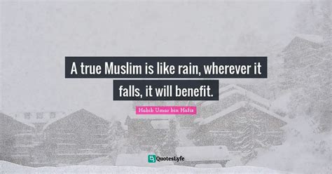 A True Muslim Is Like Rain Wherever It Falls It Will Benefit