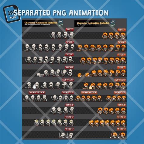 Skeleton Pack Game Character Sprite By Lazyntax Codester