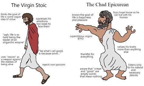 Virgin Stoic Vs Chad Epicurean