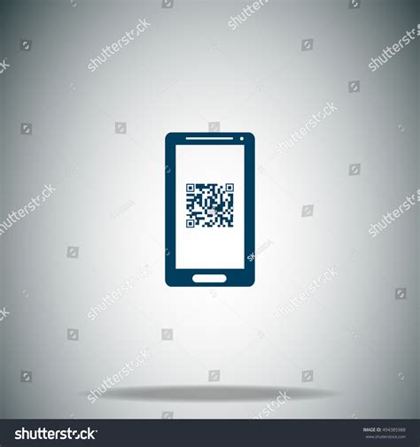 Qr Code Mobile Vector Icon Stock Vector Royalty Free 494385988 Shutterstock