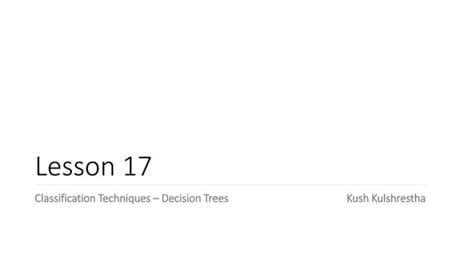 Machine Learning Algorithm Decision Trees Pdf