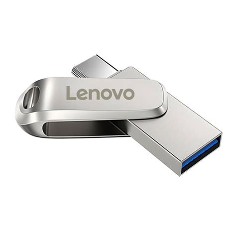 Lenovo Pendrive 512 GB USB 3 0 és C típusú fémes 360 fokban forgatható Vízálló Gyors