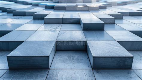 Geometric Shapes Create An Intriguing Pattern On A Building Facade Ai Generated Stock