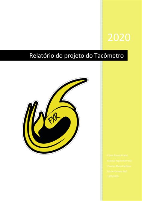 Relatório Do Projeto Do Tacômetrorevisado Docsity