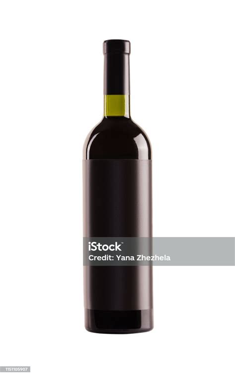 레드 와인 흰색 배경에 빈 검정색 라벨이 있는 녹색 유리 병 보졸레 누보에 대한 스톡 사진 및 기타 이미지 보졸레 누보 와인병 0명 Istock