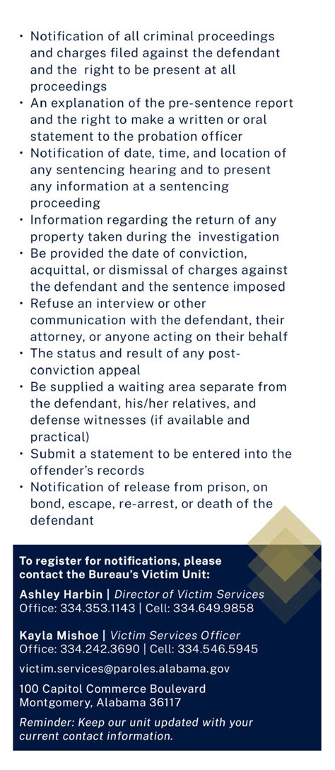 Victim Services Brochure Alabama Bureau Of Pardons And Paroles