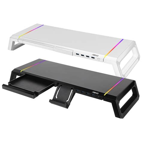 앱코 Rgb Usb3 0 모니터 받침대 Mes100 블랙 화이트 감도 깊은 취향 셀렉트샵 29cm