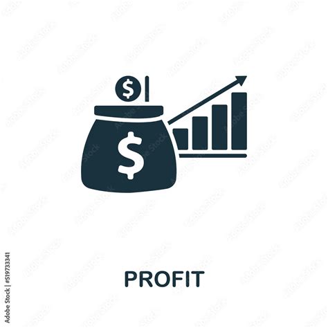 Profit Icon Monochrome Simple Line Stock Market Icon For Templates