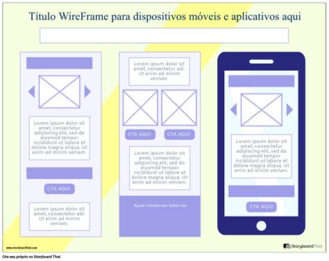 Modelo WireFrame Móvel Corporativo 3 Storyboard