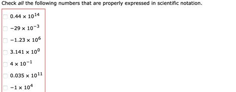 Solved Check All The Following Numbers That Are Properly