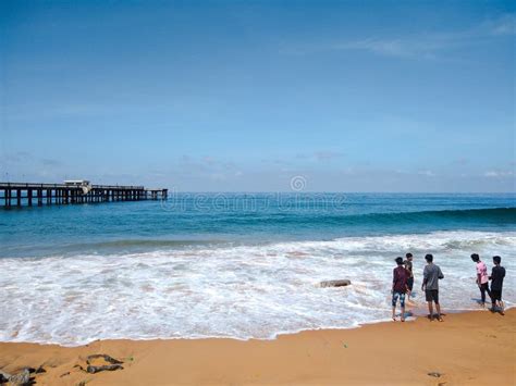 Valiyathura Sea Bridge Thiruvananthapuram Kerala Blue Sky Seascape View Editorial Stock