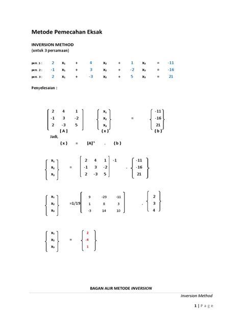 Metode Pemecahan Eksak Inversion Method Pdf Computer Programming