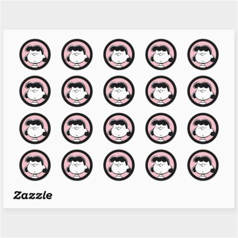 Peanuts Lucys Faces Classic Round Sticker Zazzle