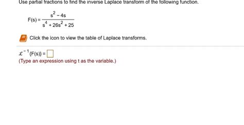 solved use partial fractions to find the inverse laplace transform of