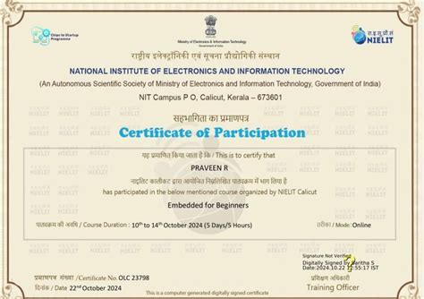 Embeddedsystems Learningjourney Nielit Engineering Praveen R