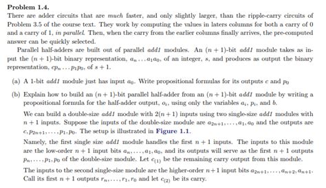 Problem 1 4 There Are Adder Circuits That Are Much Chegg Com