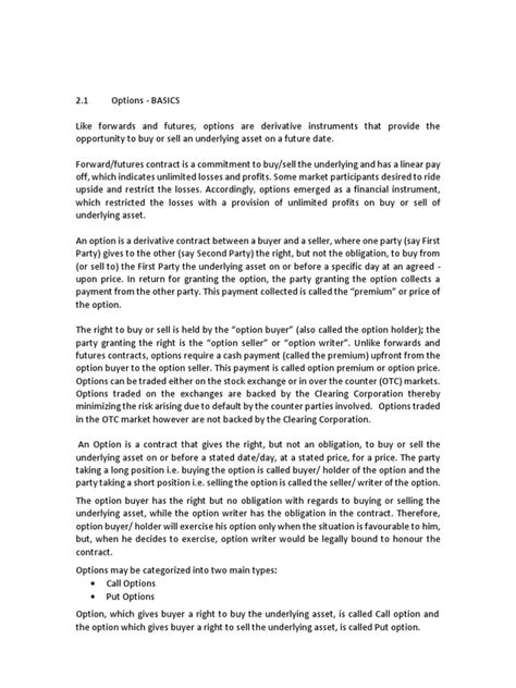 Option Trading Strategies 2 1 Pdf Put Option Option Finance