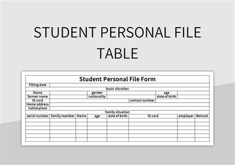 Free Babe Personal File Table Templates For Google Sheets And Microsoft Excel Slidesdocs