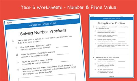Year 6 Solving Number Problems Worksheets Ks2 Number And Place Value Primary Maths