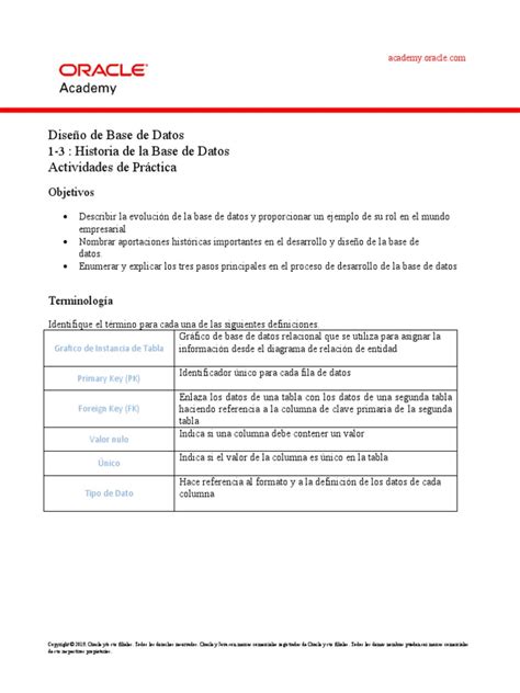 Practica 13 Adm De Bases De Datos Pdf Bases De Datos Oracle Corporation