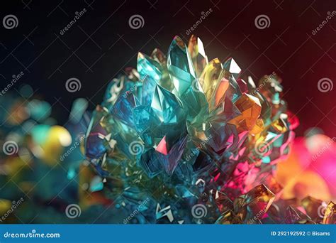 Shiny Iridescent Crystal Glass Prisms With Color Spectrum Rays Abstract Background Generative