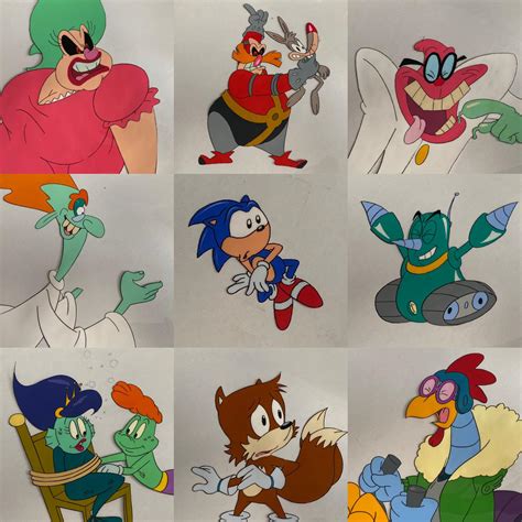 Some Of The Cels I Got From The Adventures Of Sonic The Hedgehog Show