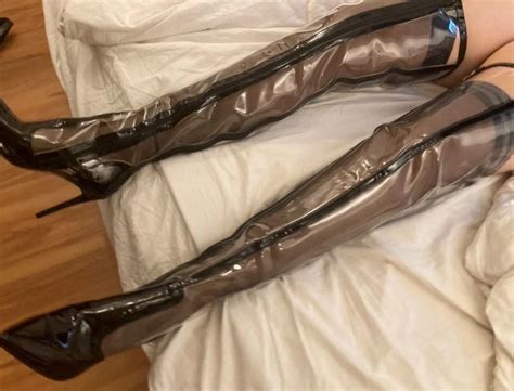 Clear Pvc Plastic Boots And Nylons 3 14 Pics Xhamster