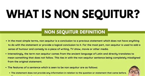 Non Sequitur Definition Useful Examples In Spoken Language And Literature • 7esl