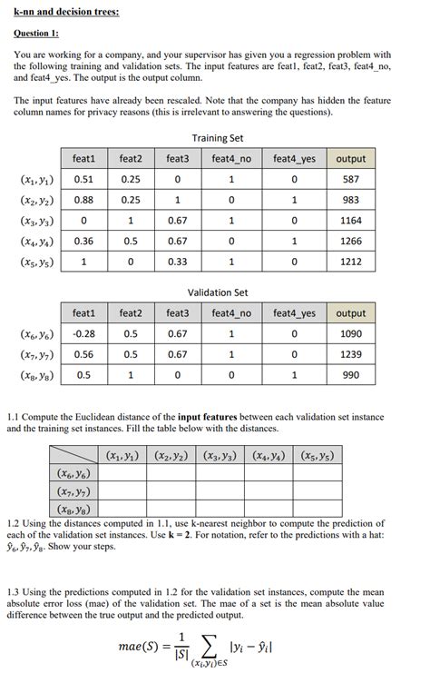 Solved K Nn And Decision Trees Question 1 You Are Working Chegg Com