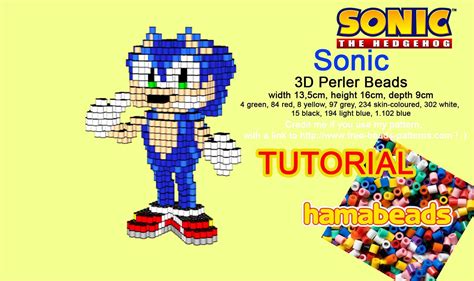 3d Perler Beads Hama Beads Sonic The Hedgehog Tutorial Pattern 3d