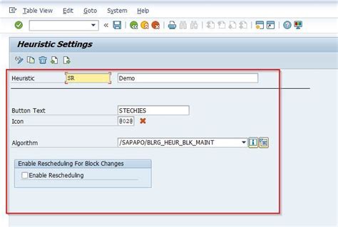 Maintain Heuristics In Sap