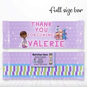 Doc Mcstuffins Candy Bar Labels For Party Decor Chocolate Birthday Favor 12 Pack Stickers Fits