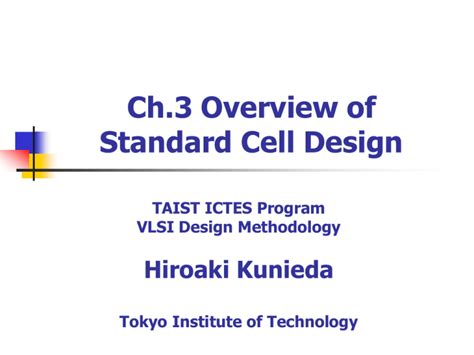 Standard Cell Design Overview In Vlsi