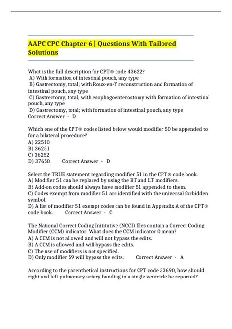 Aapc Cpc Chapter 6 Questions With Tailored Solutions Aapc Cpc Stuvia Us