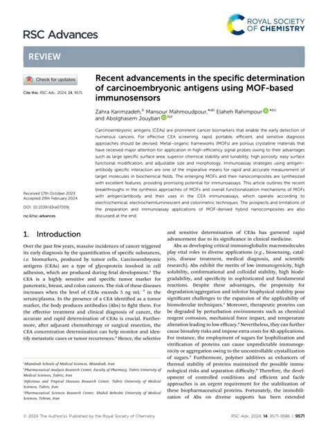 Pdf Recent Advancements In The Specific Determination Of