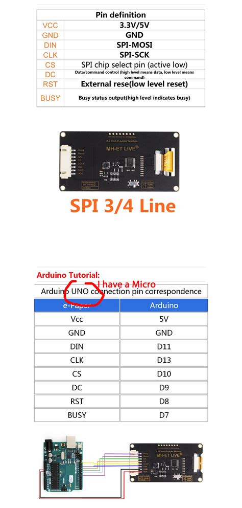 How Connect Arduino Micro To E Ink Screen Displays Arduino Forum