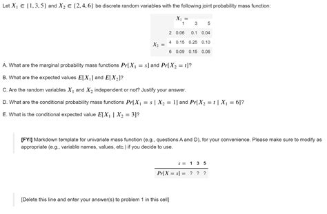 solved let x1∈{1 3 5} and x2∈{2 4 6} be discrete random