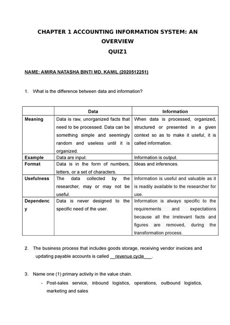 Chapter 1 Accounting Information System Ais615 Chapter 1 Accounting