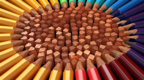 3d로 아름답게 렌더링된 선명한 색연필이 있는 원형 배경 색연필 3d 렌더링 연필 배경 배경 일러스트 및 사진 무료 다운로드 Pngtree