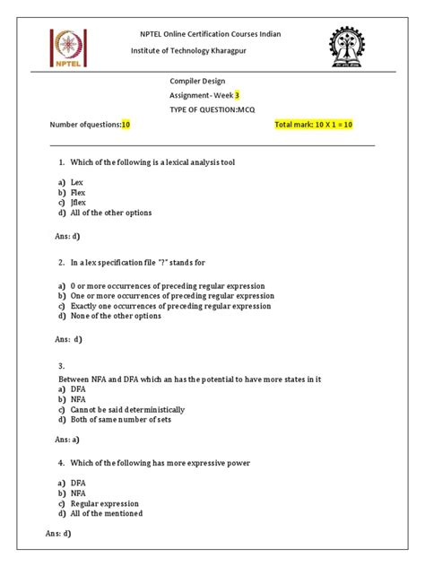 Assignment 3 Compiler Design Pdf Regular Expression Theory Of