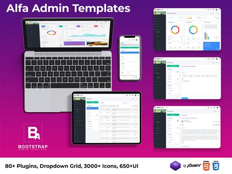 bootstrap admin web app with dashboard ui kit alfa