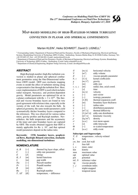 Pdf Map Based Modelling Of High Rayleigh Number Turbulent Convection