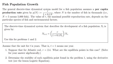 Solved The General Discrete Time Dynamical System Model For