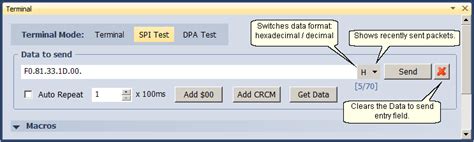 Program Windows Terminal Window SPI Test