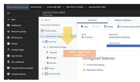Add An Azure Cosmos Db Trigger To An Existing Azure Function App From
