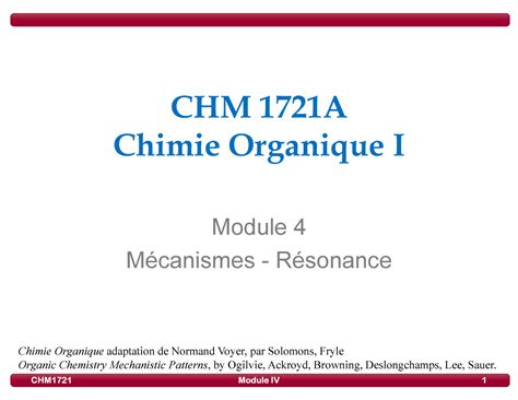 Module claudia el nachef ppt CHM A Chimie Organique I Module Mécanismes