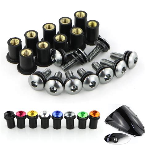 Bmw Ducati Aprilia M4 X 16 용 범용 오토바이 액세서리 앞 유리 윈드 디플렉터 볼트 키트 나사 알루미늄 Aliexpress