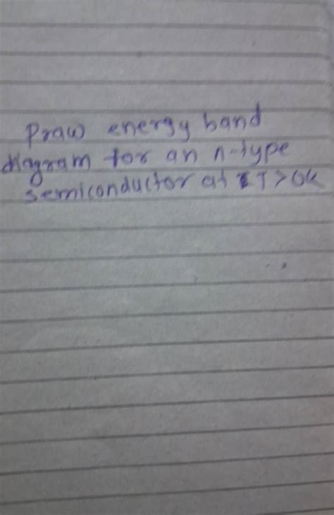 Draw Energy Band Diagram For An N Type Semiconductor At T0k Filo